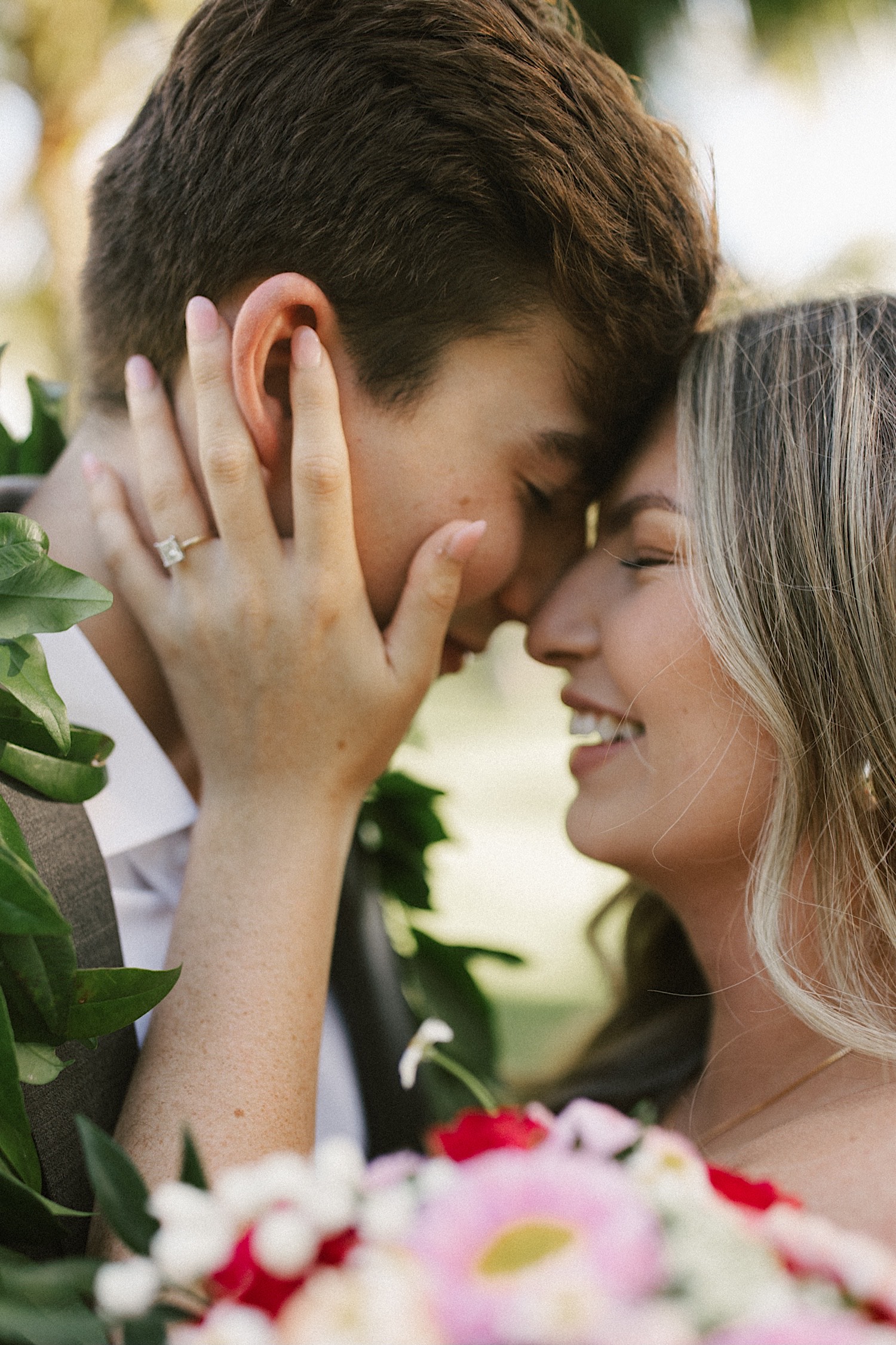 Romantic Sunset Elopement on Oahu at Lanikūhonua | Shaina + Connor ...